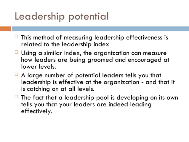Measuring leadership effectiveness | PPT