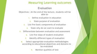 Measuring learning outcomes | PPTX