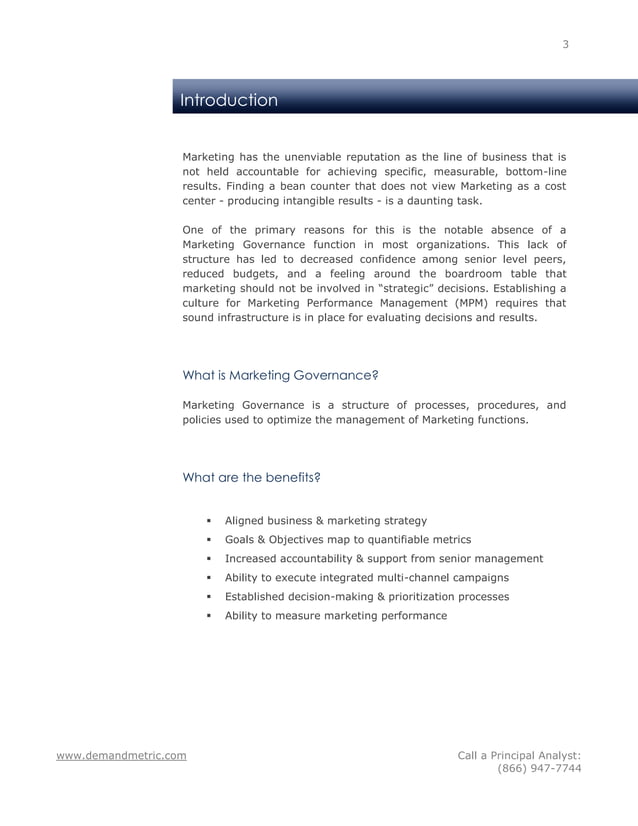 Measuring Marketing Governance Maturity | PDF