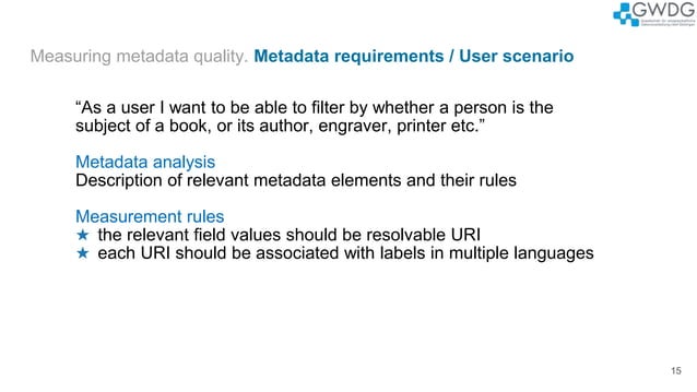Measuring Metadata Quality (ELAG, 2018) | PPT