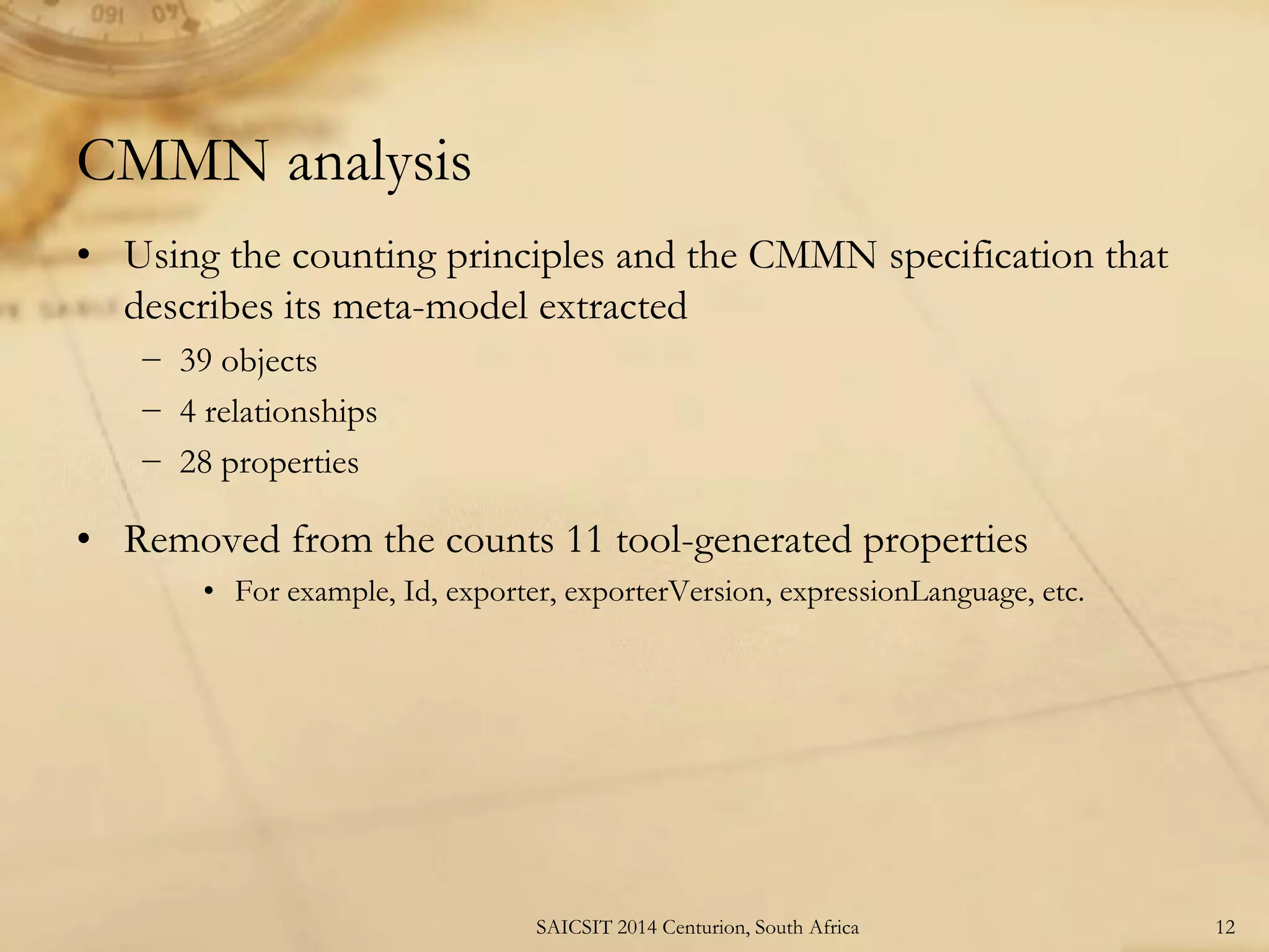 Measuring method complexity of the case management modeling and notation (CMMN) | PPT