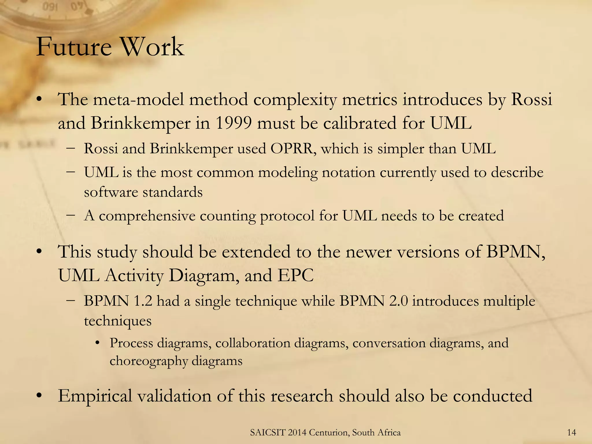 Measuring method complexity of the case management modeling and notation (CMMN) | PPT
