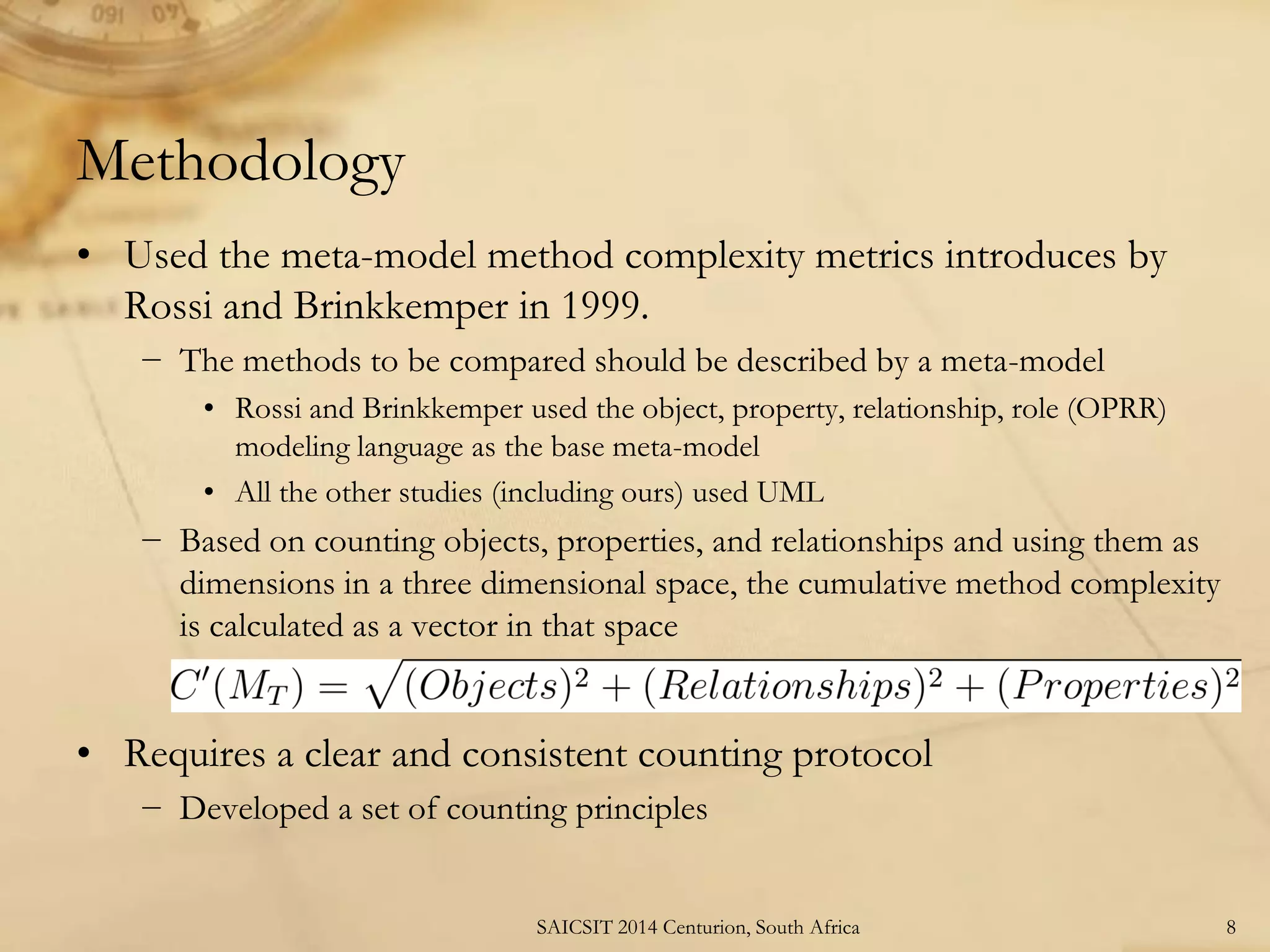 Measuring method complexity of the case management modeling and notation (CMMN) | PPT