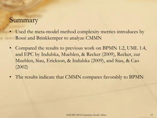 Measuring method complexity of the case management modeling and notation (CMMN) | PPT