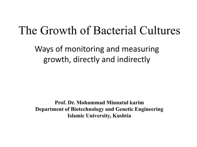 Measuring Microbial Growth.ppt | Biological Sciences | Science