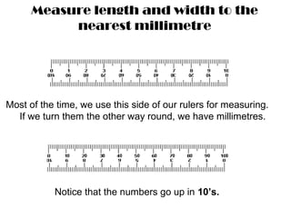 Measuring nearesthalfcm mm | PPT