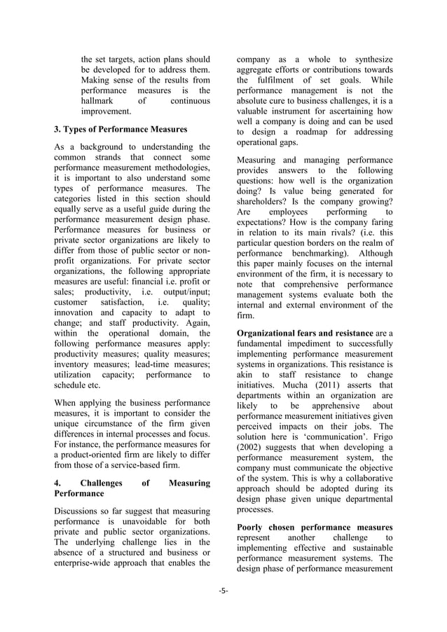 Measuring organizational performance | PDF | Business Accounting ...