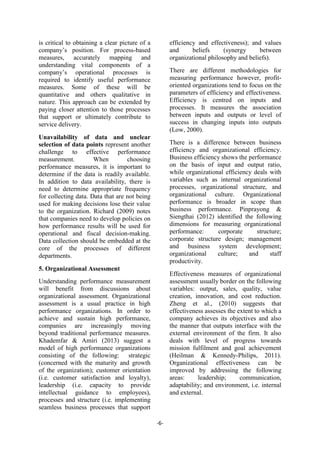 Measuring organizational performance | PDF