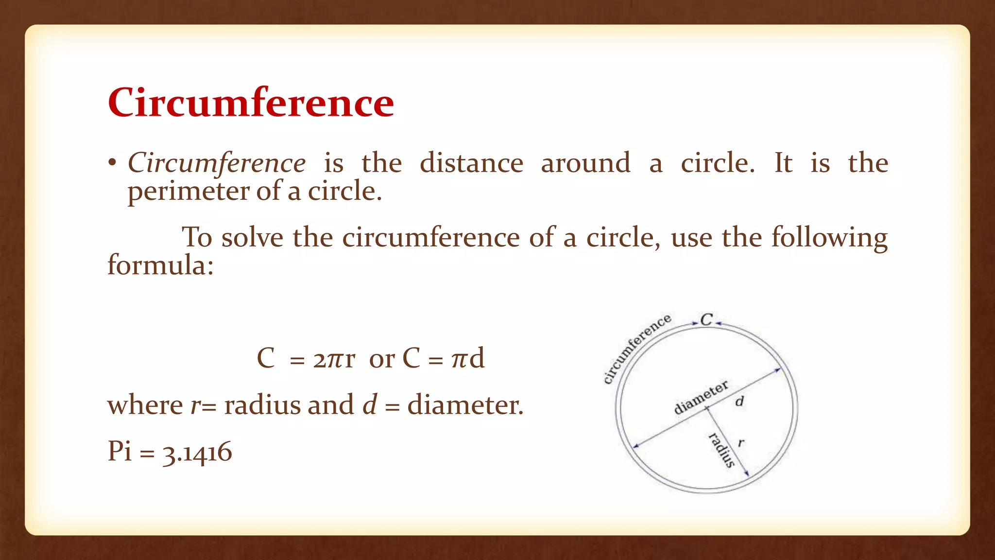 Measuring perimeter, circumference and area | PPTX | Physics | Science