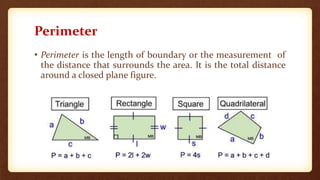 Measuring perimeter, circumference and area | PPTX