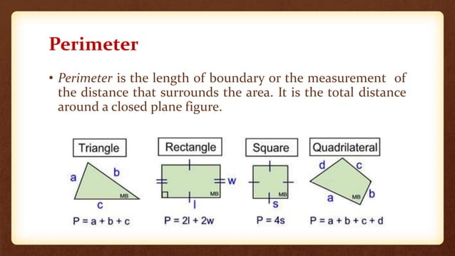 Measuring perimeter, circumference and area | PPTX | Physics | Science