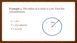 Measuring perimeter, circumference and area | PPT