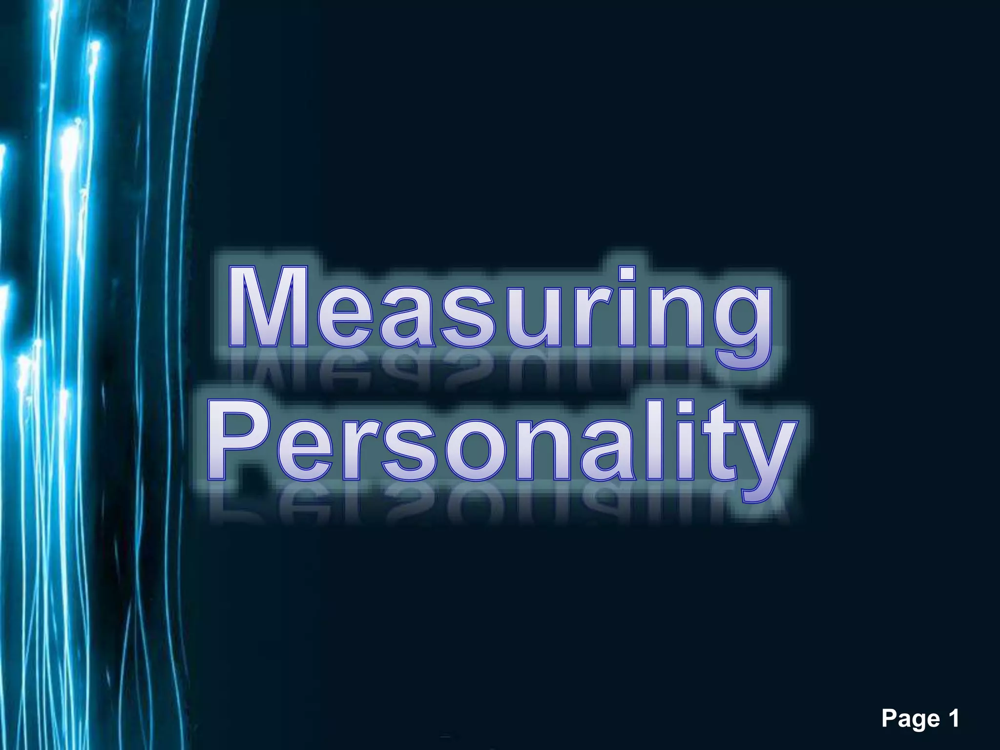 Measuring personality | PPT