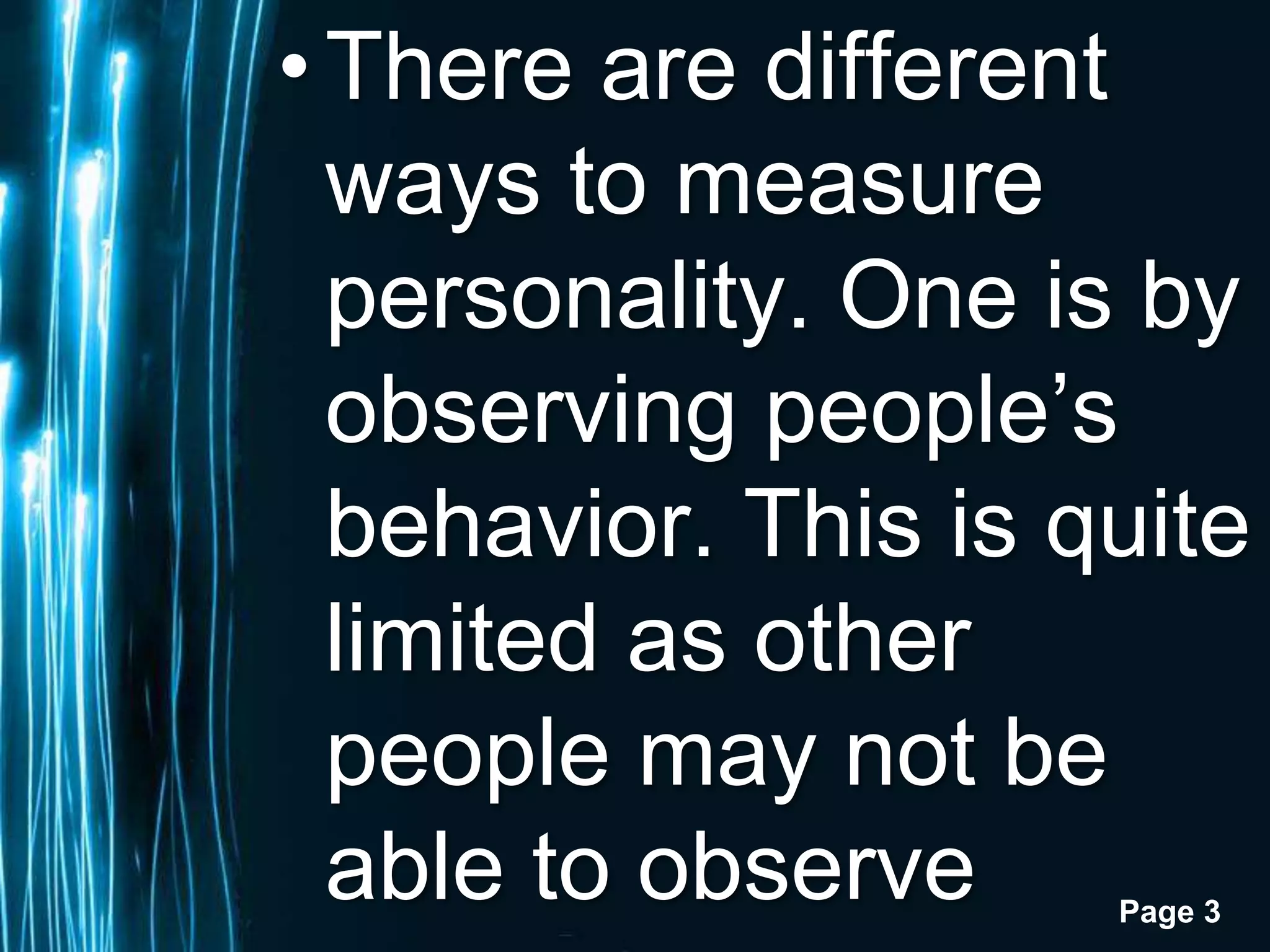 Measuring personality | PPT