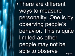 Measuring personality | PPT