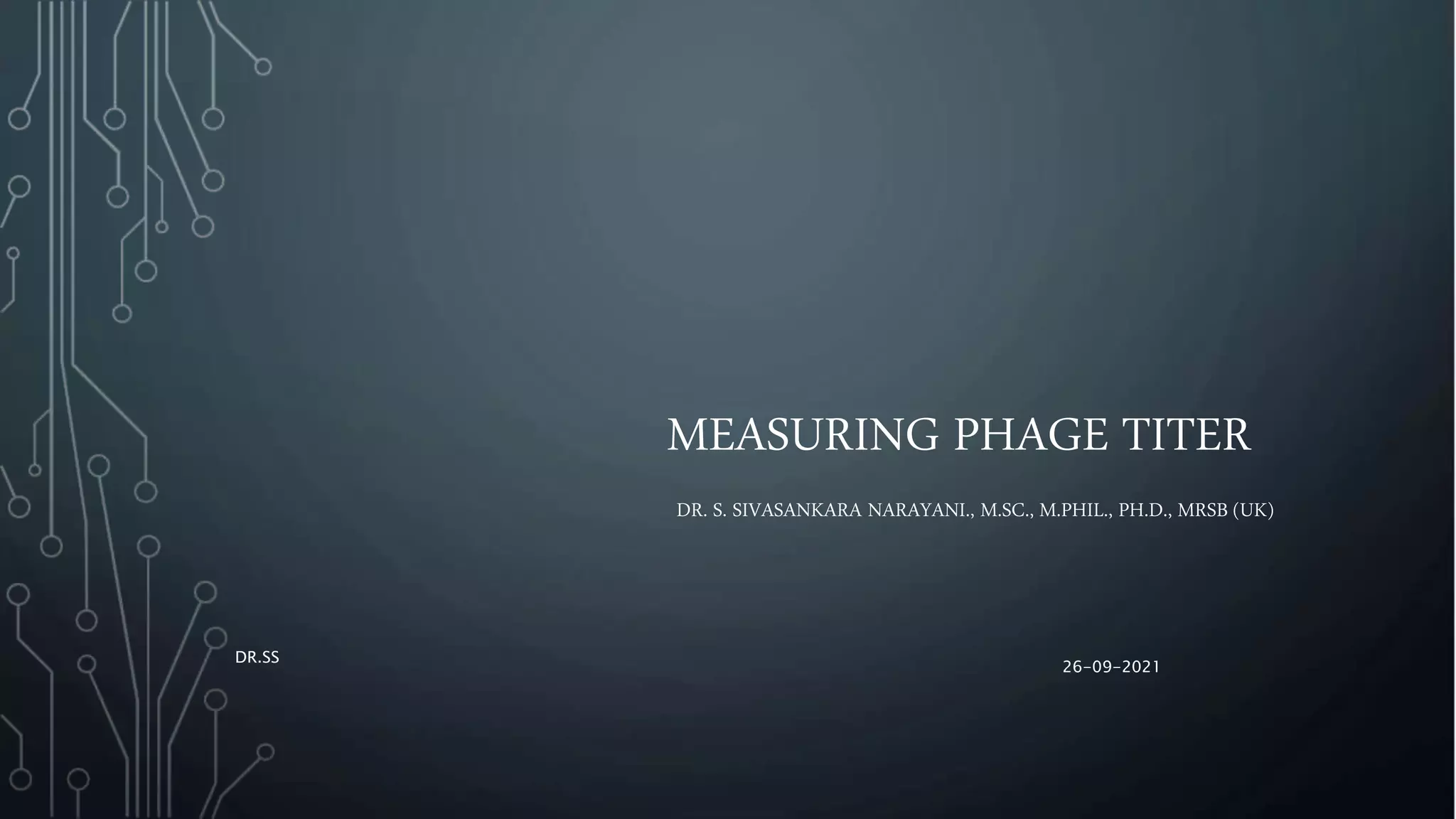 Measuring phage titer | PPT
