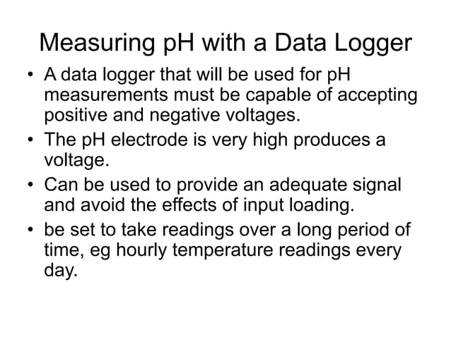 Measuring p h with a data logger | PPT