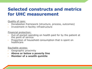 Measuring to Manage Progress toward Universal Health Coverage | PPTX