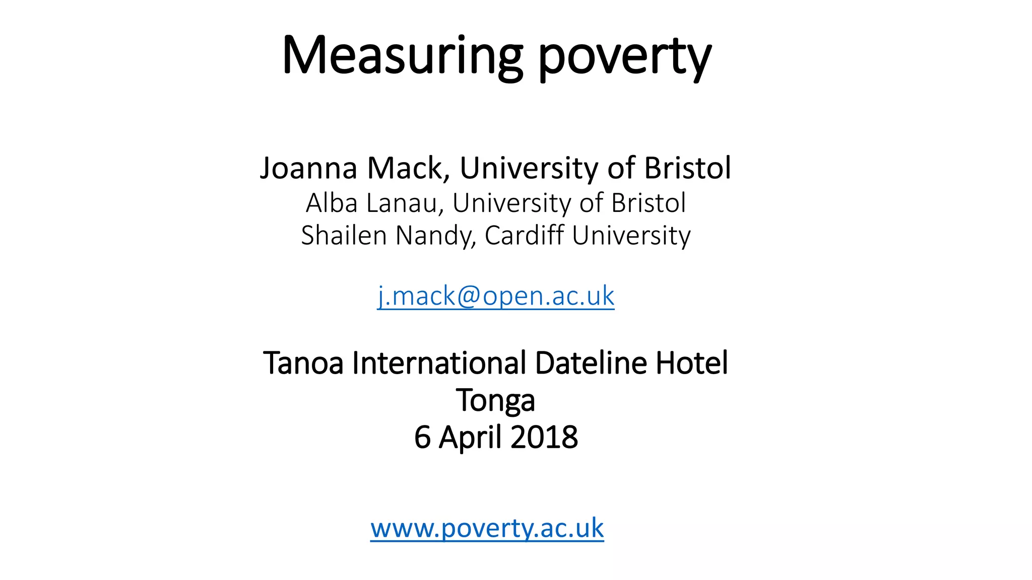 Measuring poverty tonga statistical conference presentation mack 2018 ...