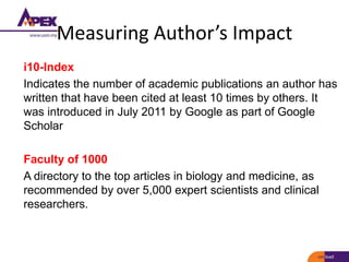Measuring Research Impact | PPT