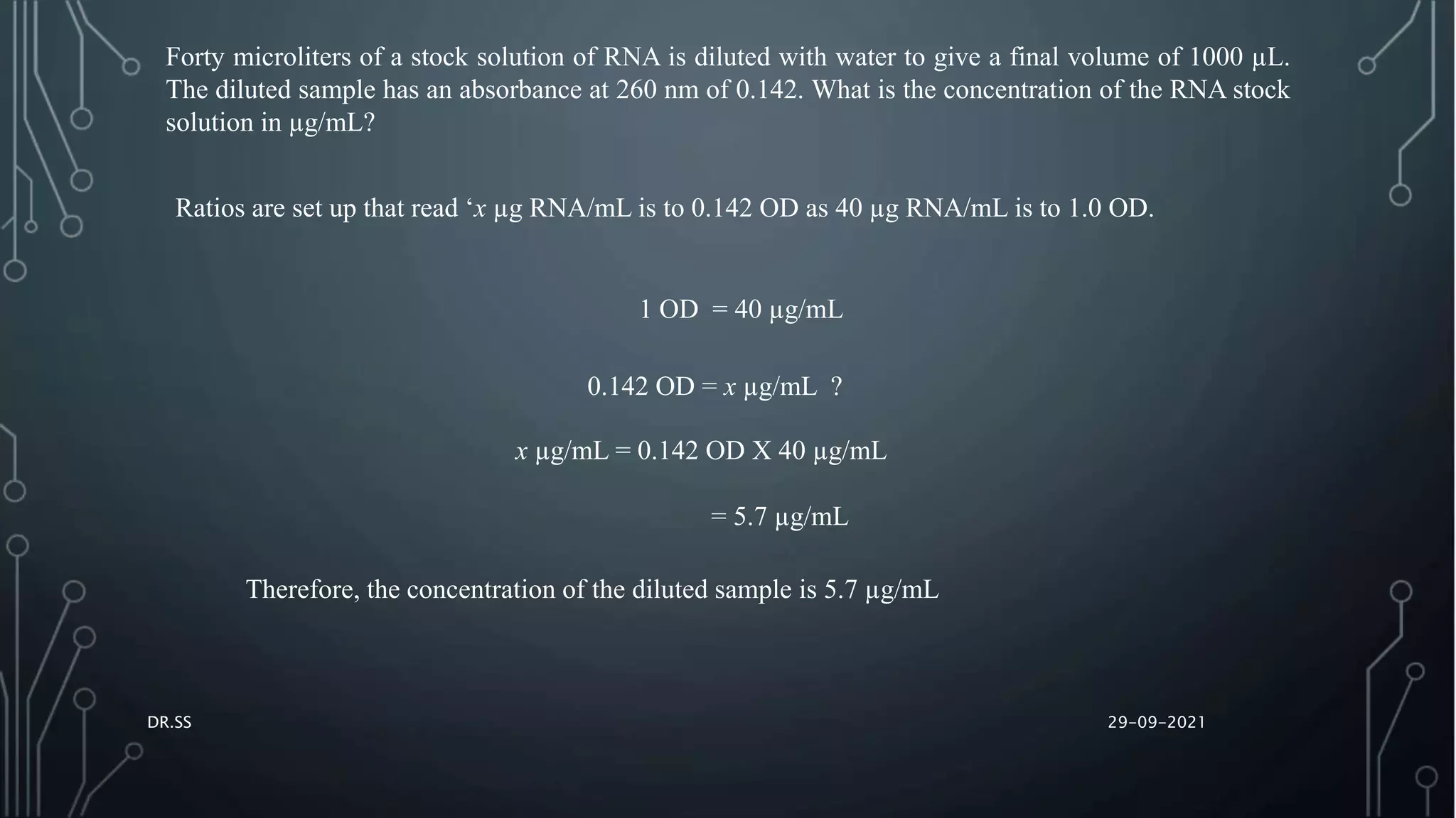 Measuring RNA concentration | PPT