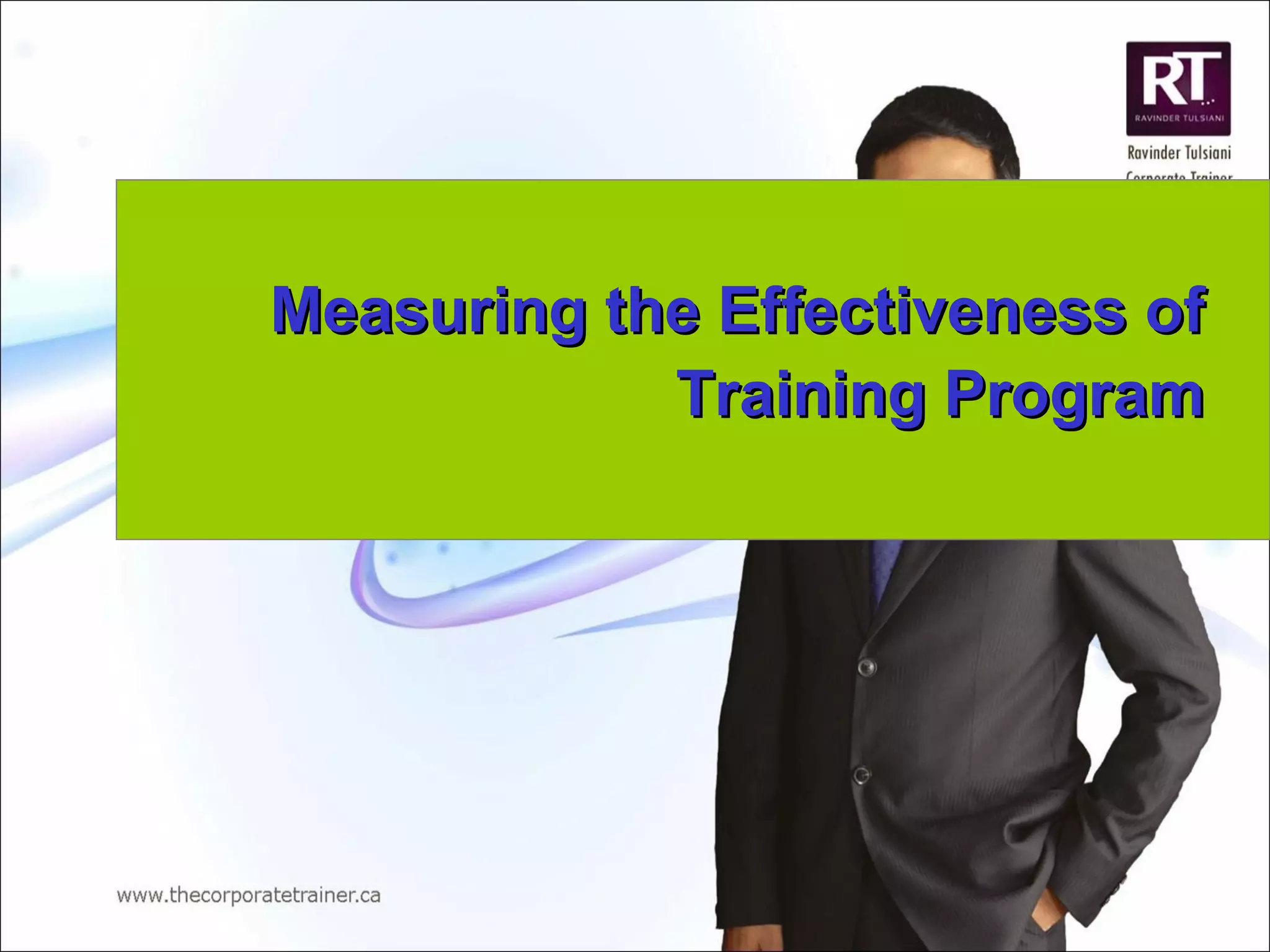 Measuring Roi Of Training & Development Ravinder Tulsiani | PPT