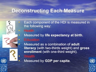 Measuring Social and Econ Development - Human Dev Index.ppt