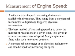 Measuring speed, air, fuel of i.c. engine | PPT