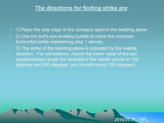Measuring strike and dip | PPTX | Geography | Science