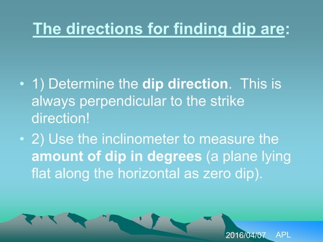 Measuring strike and dip | PPTX | Geography | Science