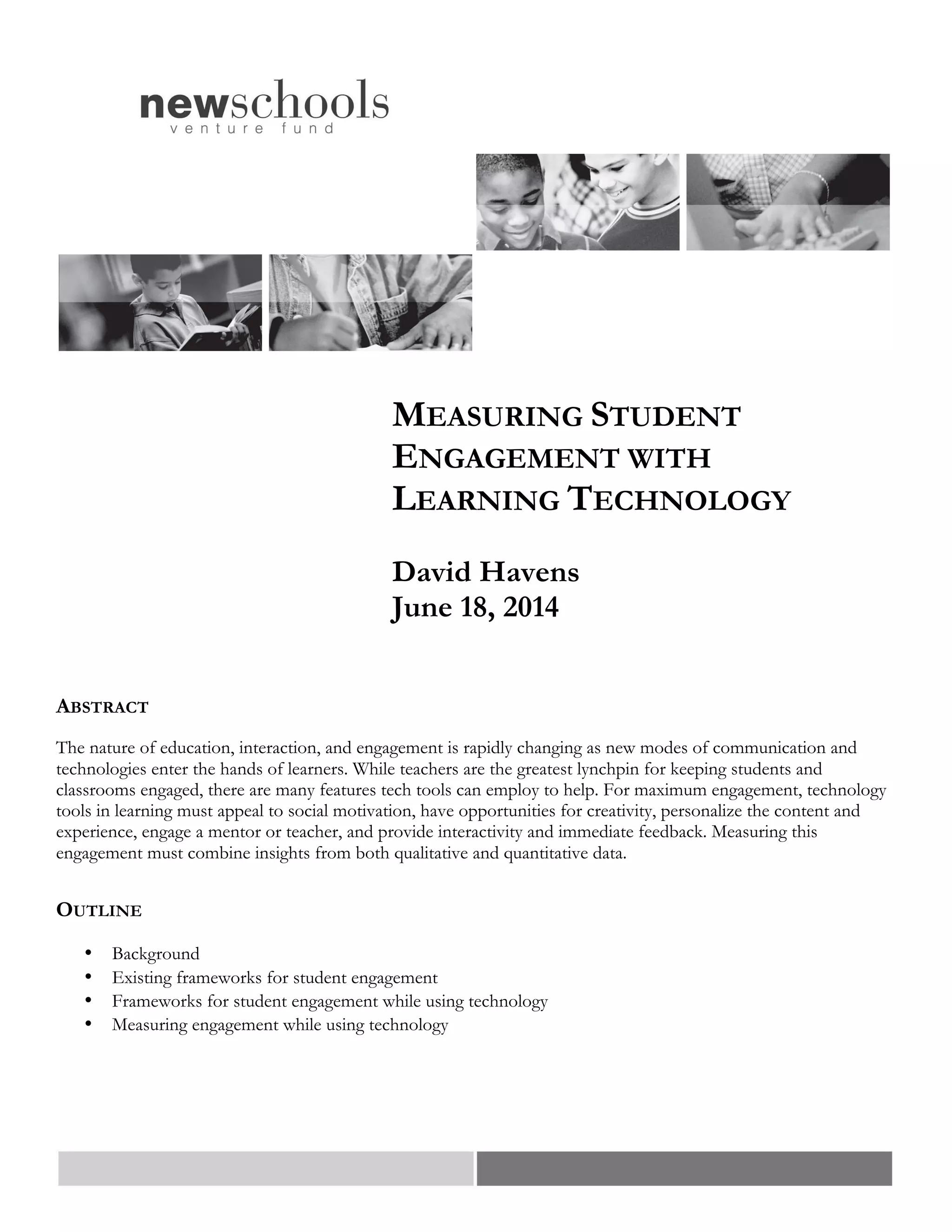 Measuring student engagement with learning technology | PDF