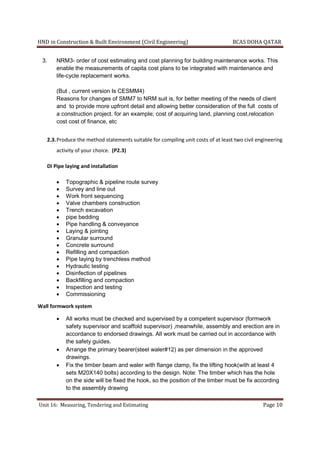 Measuring tendering and estimating for CBE | PDF
