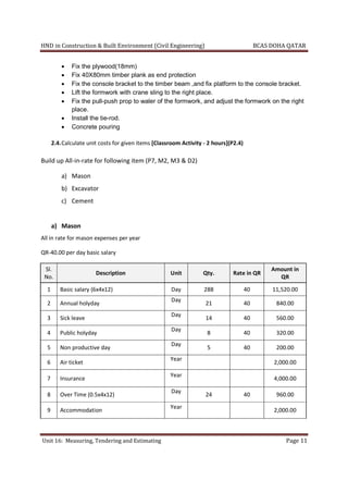 Measuring tendering and estimating for CBE | PDF