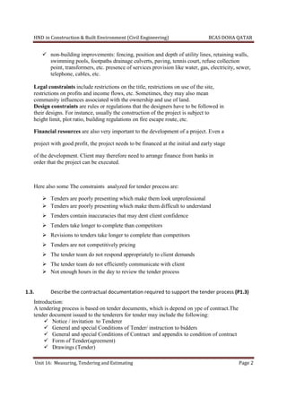 Measuring tendering and estimating for CBE | PDF