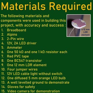 Measuring the amount of current drawn by a load in LDR circuit when in ...