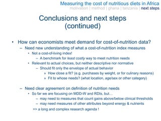 Measuring the cost of nutritious diets | PPT