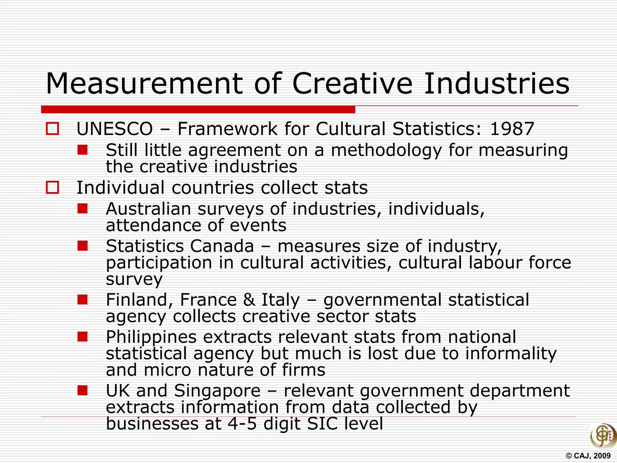 Measuring the creative industry and creative economy | PPT