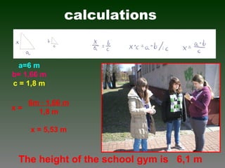 Measuring the height of the school gym | PPT | Physics | Science