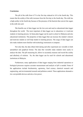 Measuring the ph of milk | DOCX