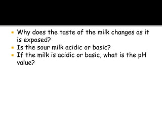 Measuring the p h of milk | PPT