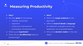 Measuring the Productivity of Your Engineering Organisation - the Good ...
