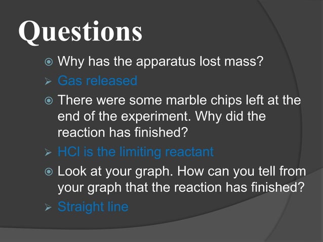 Measuring the rate of reaction 2 | PPT