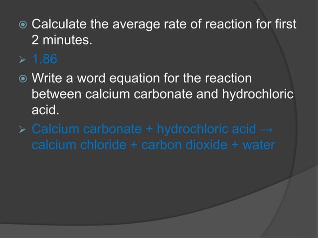 Measuring the rate of reaction 2 | PPT