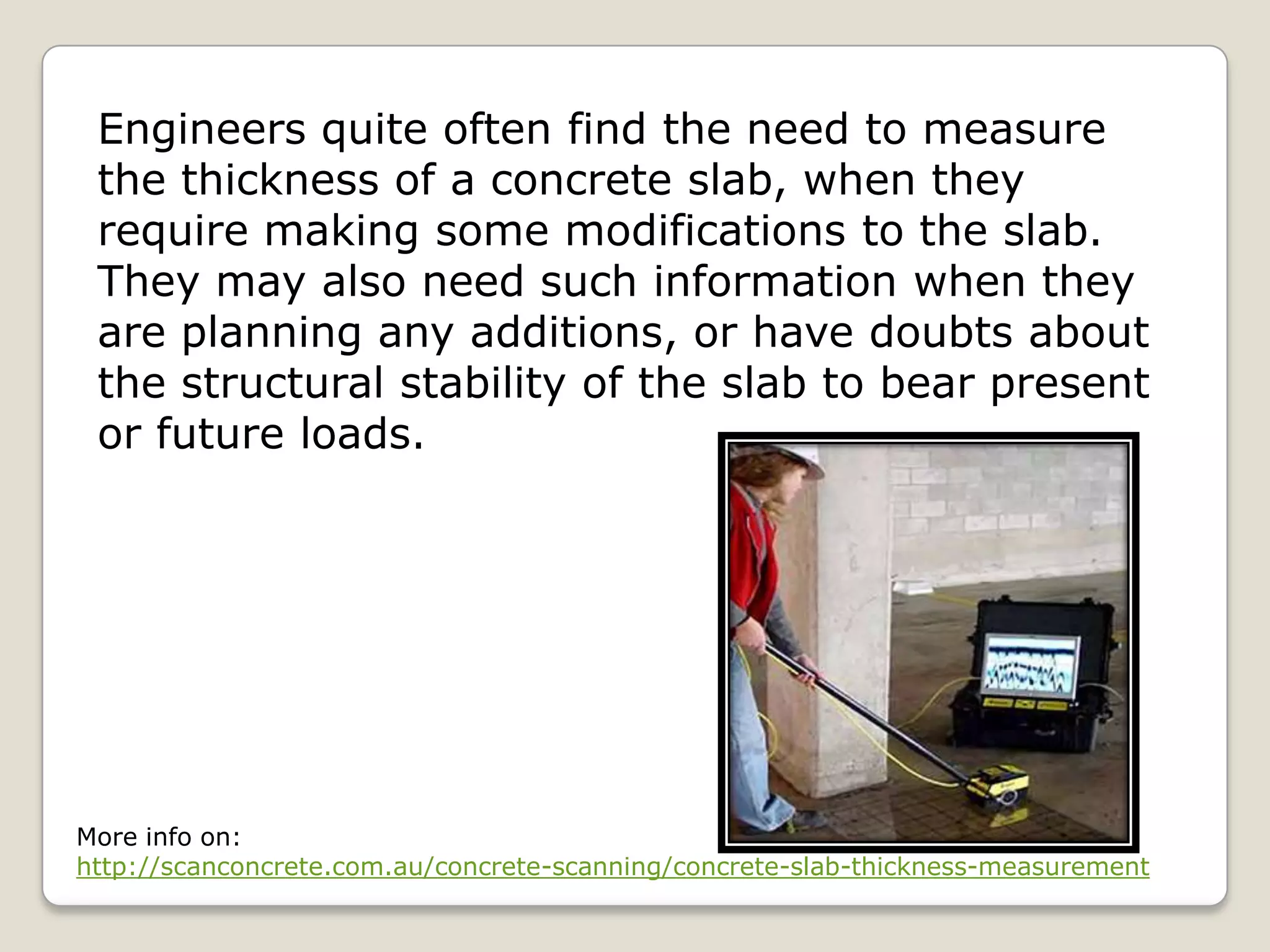 Measuring the thickness of a concrete slab | PPT