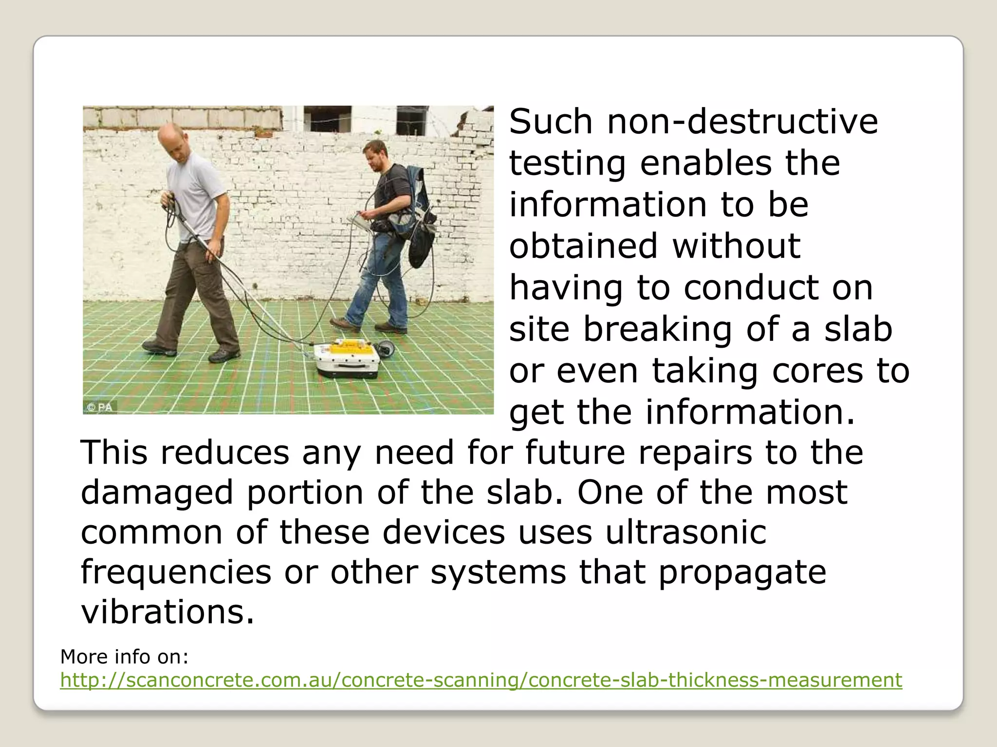 Measuring the thickness of a concrete slab | PPT