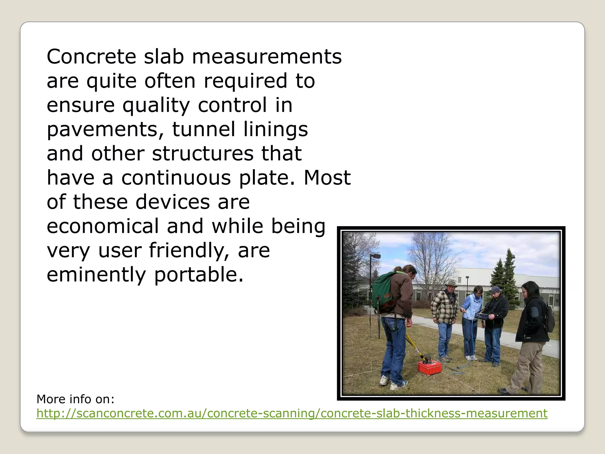 Measuring the thickness of a concrete slab | PPT