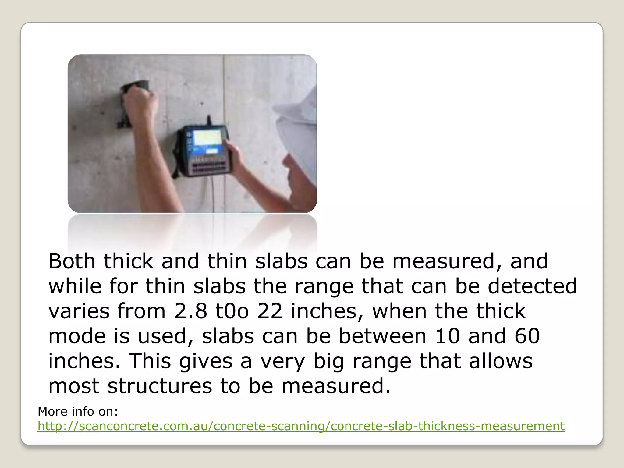 Measuring the thickness of a concrete slab | PPT