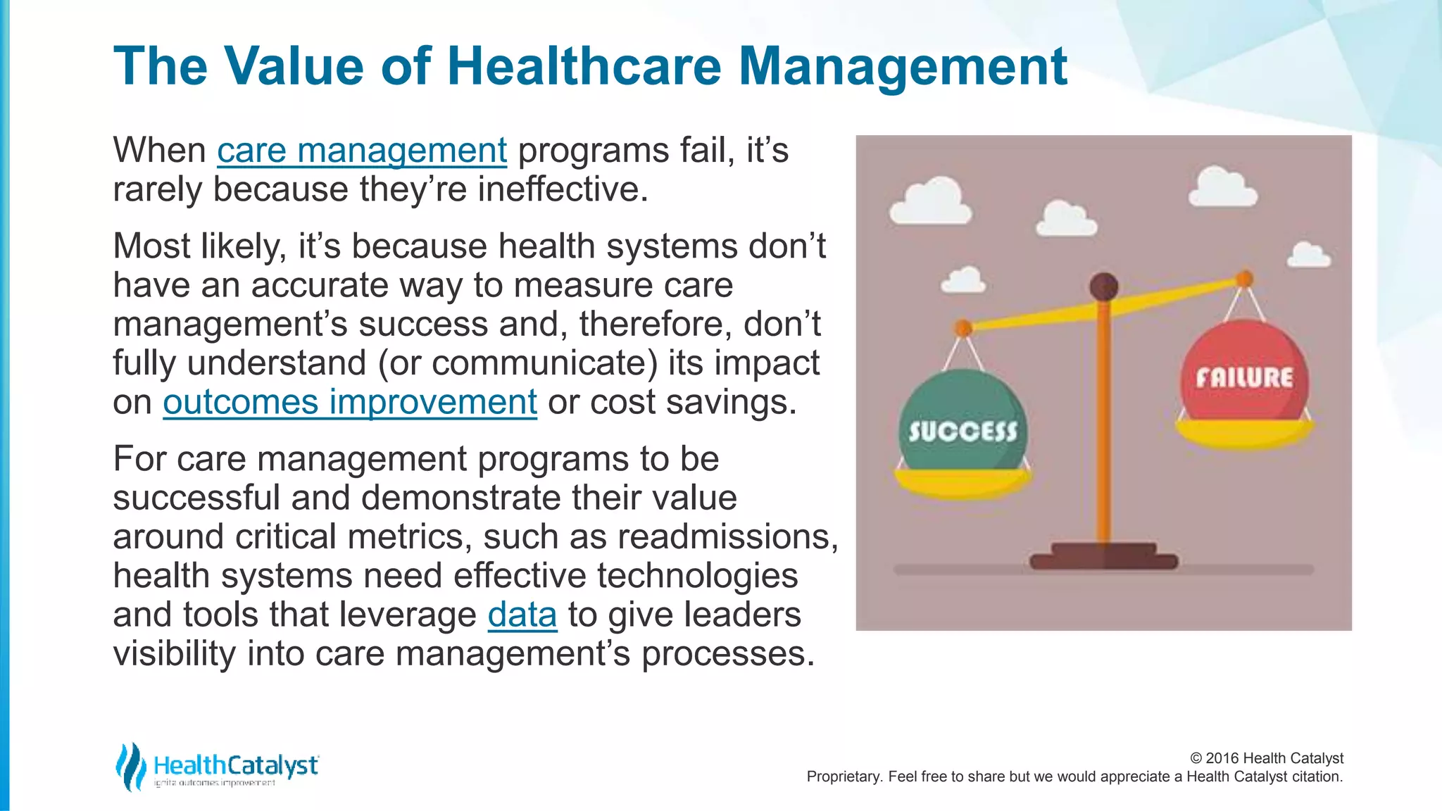 Measuring the Value of Care Management: Five Tools to Show Impact | PPTX