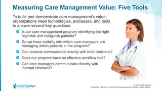 Measuring the Value of Care Management: Five Tools to Show Impact | PPT