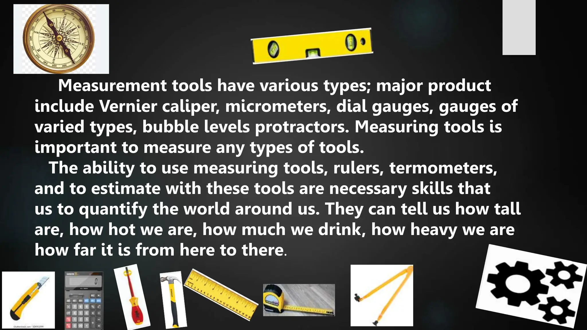 MEASURING TOOLS topic grade 9. computer9 | PPTX